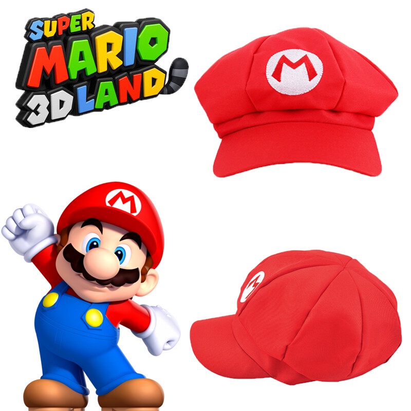 Kids Super Mario Bros Hat For Boys Girls Classic Game Mario Octagonal ...