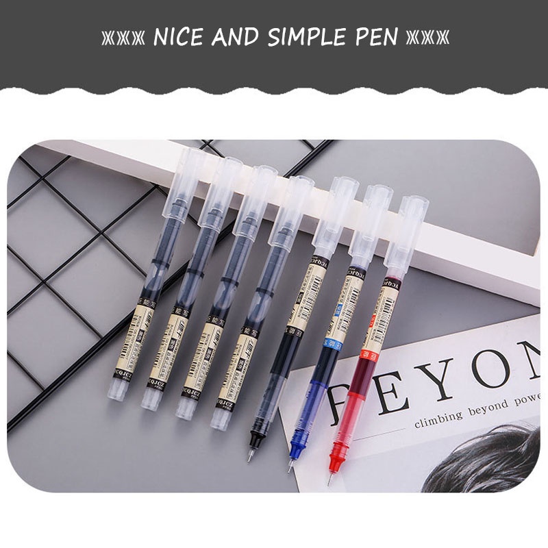 1/3/6Pcs Quick Dry Straight Liquid Gel Pens 0.5mm Black/Blue/Red ...