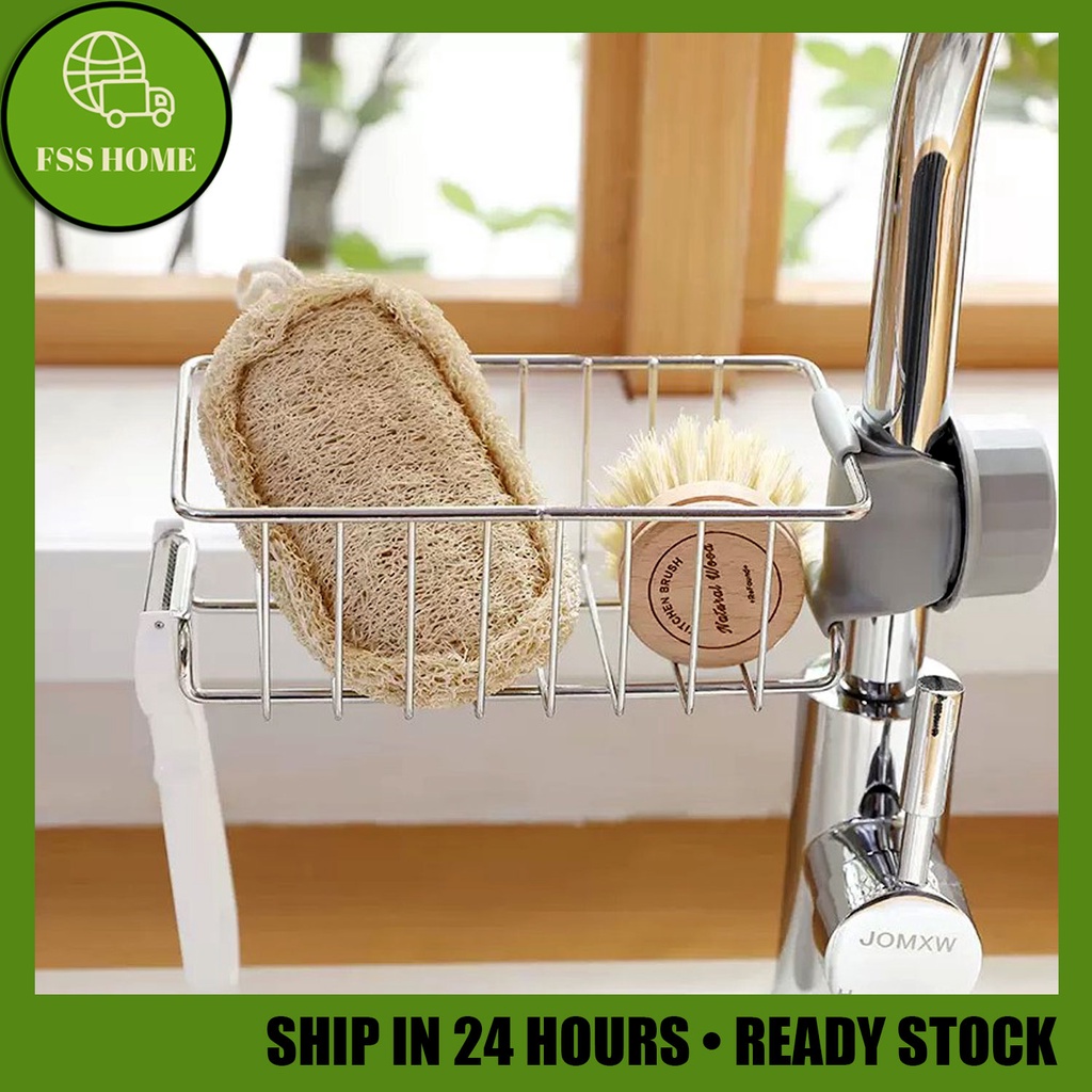 Stainless Steel Sink Organizer Sponge Faucet Drain Rack Towel Soap ...