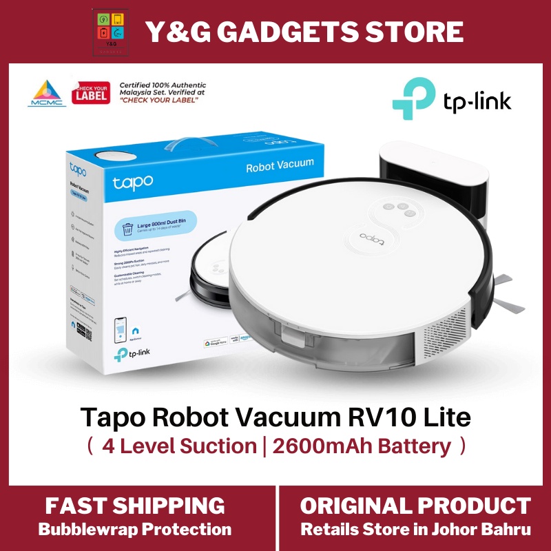 TP-Link Robot Vacuum Tapo RV10 Lite | 800ml Extra Large Dustbin | 4 ...