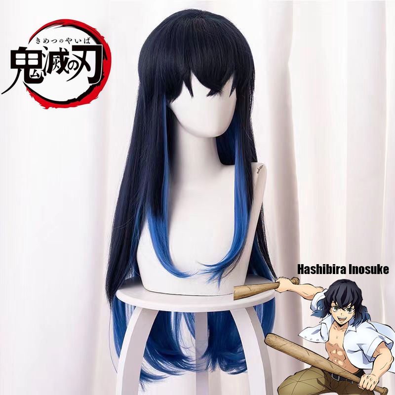 Into Transform Zenitsu Agatsuma With Long Blue-gradient Cosplay Wig ...
