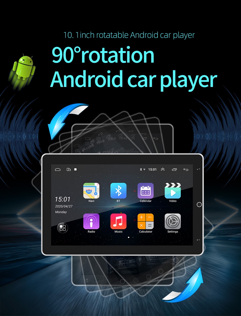 EVEAN 4GRam+32G Android 12 Rotate Vertical Screen WIFI Car Radio Stereo ...