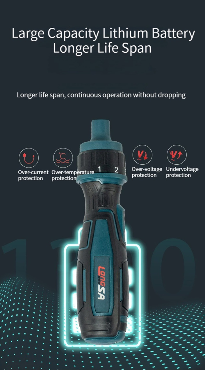 0.15-7 Nm Large Torque Manual Tool Electric Screwdriver Straight Handle Mini Electric Drill Hand ...