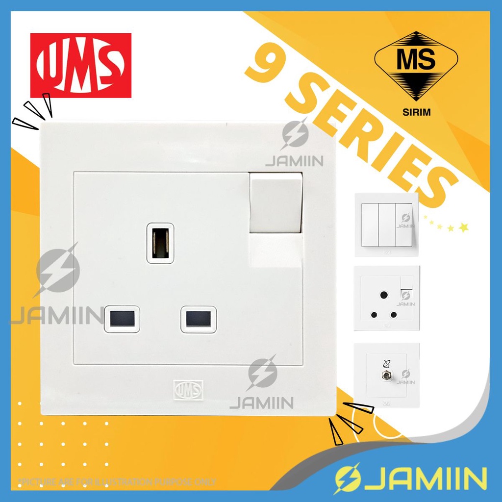 (SIRIM) UMS 9 SERIES Switch Socket Extension Outlet Plug Switches 電插座 ...