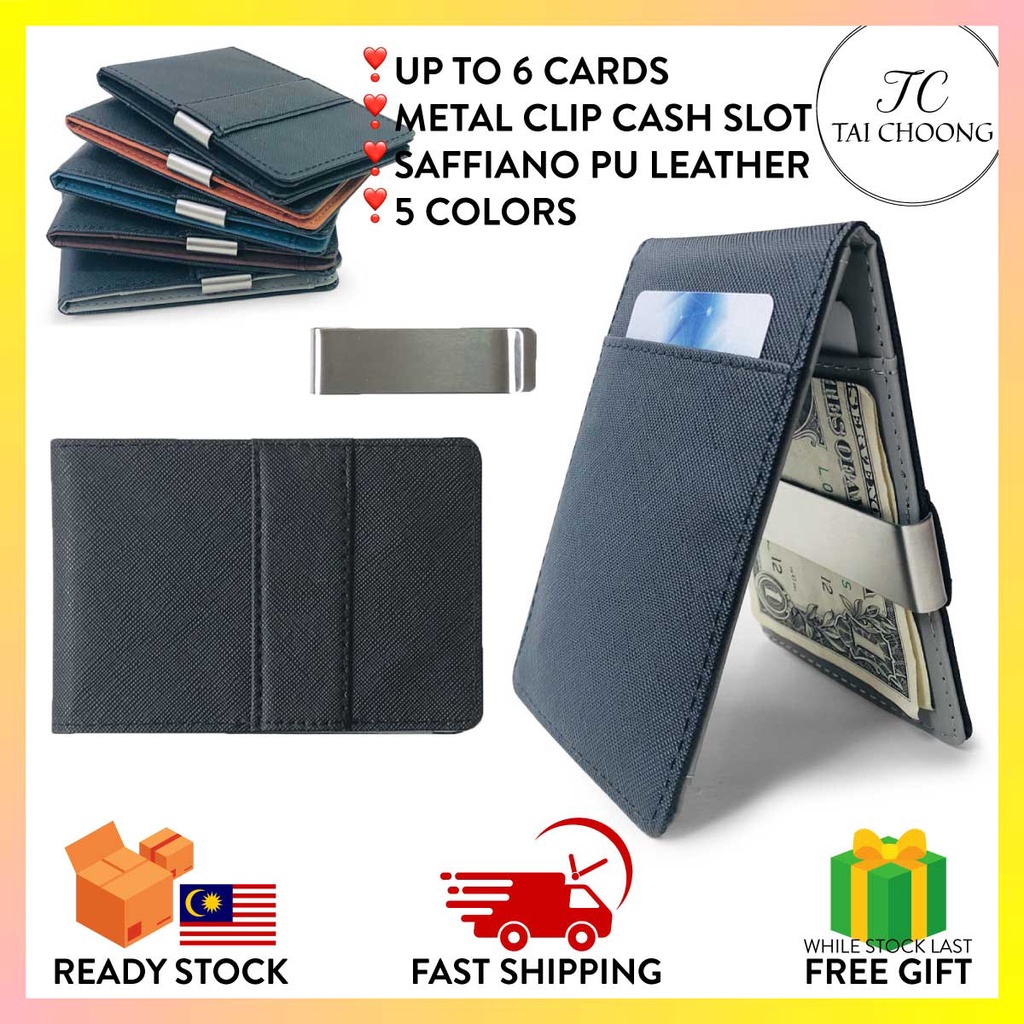 TC BW-011 Metal Clip Slim Wallet Card Holder Metal Money Clip ...