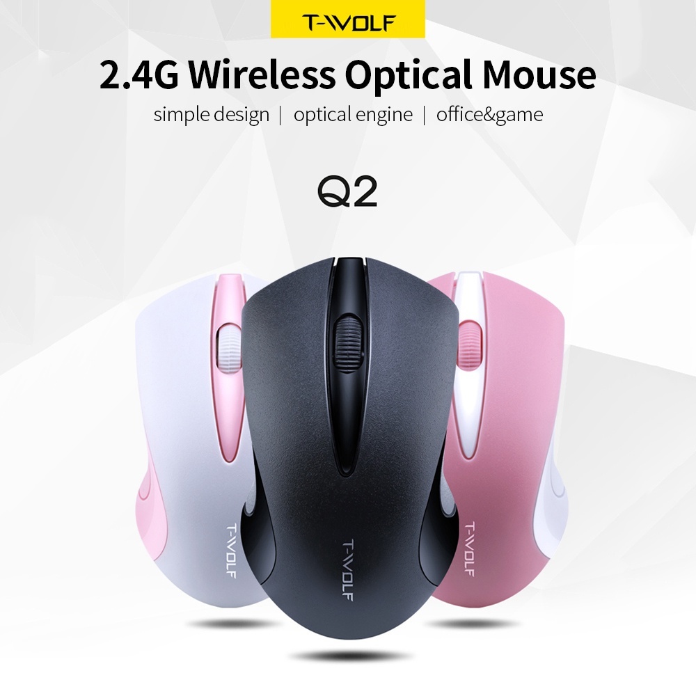 T-WOLF Q2 2.4G Wireless Optical Office Mouse 3 Button 1600 DPI ...