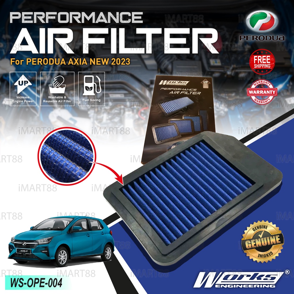 Works Engineering Drop In Air Filter Perodua Axia New 2023 Element ...