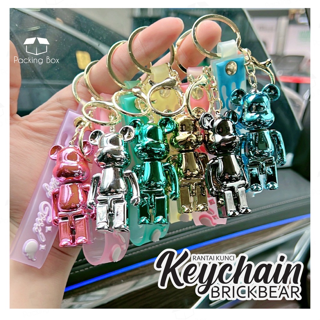 PKB Shiny Bear Brick Keychain Cute Pretty Bear Keychain Backpack Pencil ...