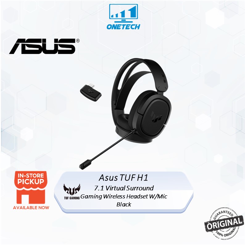 Asus TUF Gaming H1 Wireless / Wired Gaming Headset (Low Latency/Deep ...