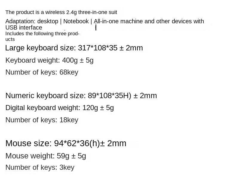 MOFII Ibean Max Wireless 2.4G Keyboard Mouse+Digital number pad Set 3 ...