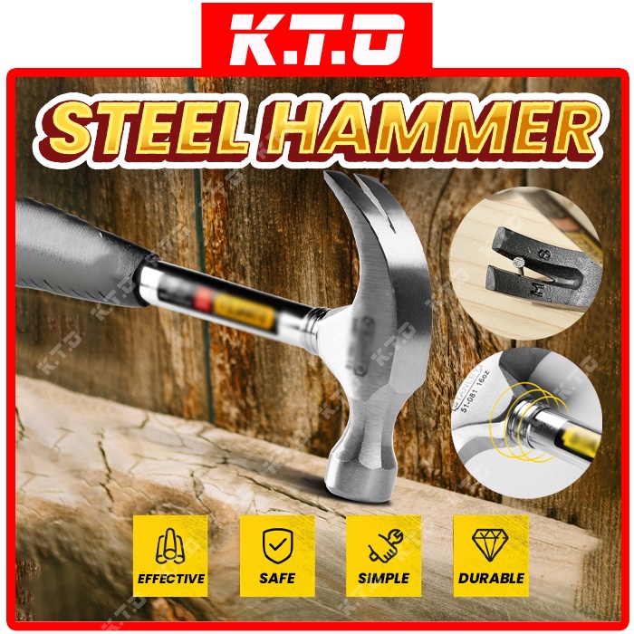 51-081 27MM Jacketed Steel Handle Claw Hammer / Penukul Besi / 铁锤 ...
