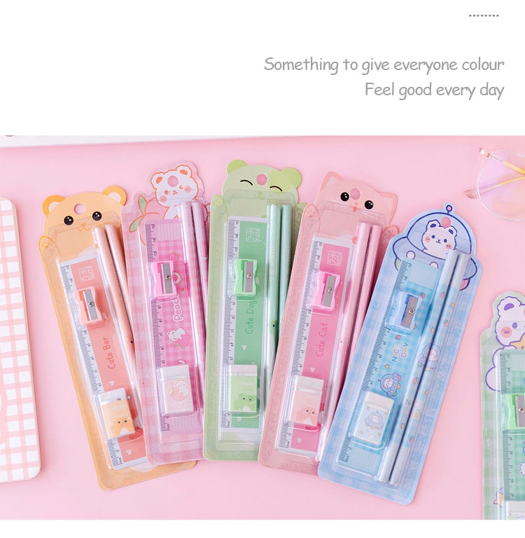 5 in1 Learning Stationery Set Pencil Gift Box Pack Primary School ...