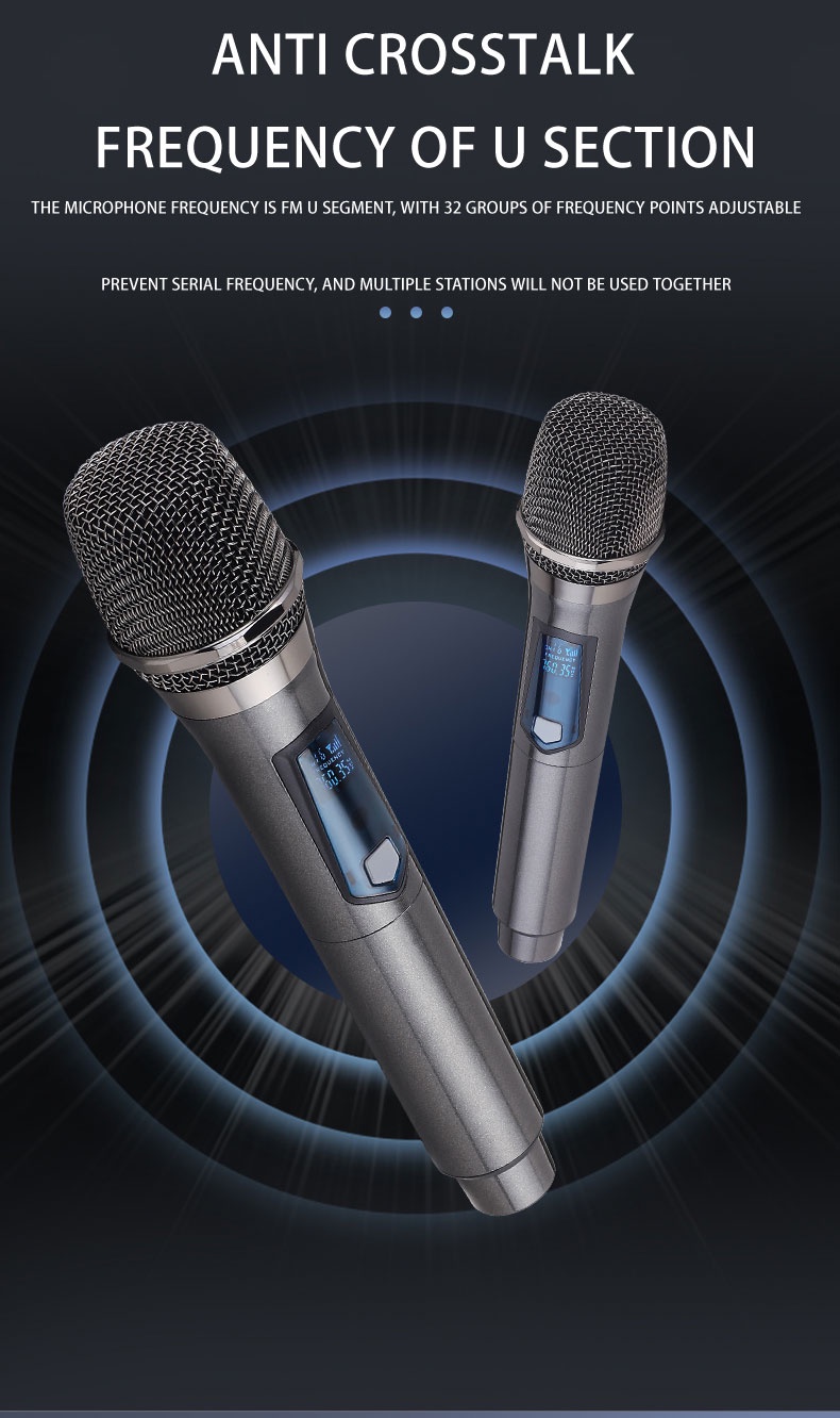 1Set Professional UHF High-Frequency Wireless Microphone Dual Handheld ...