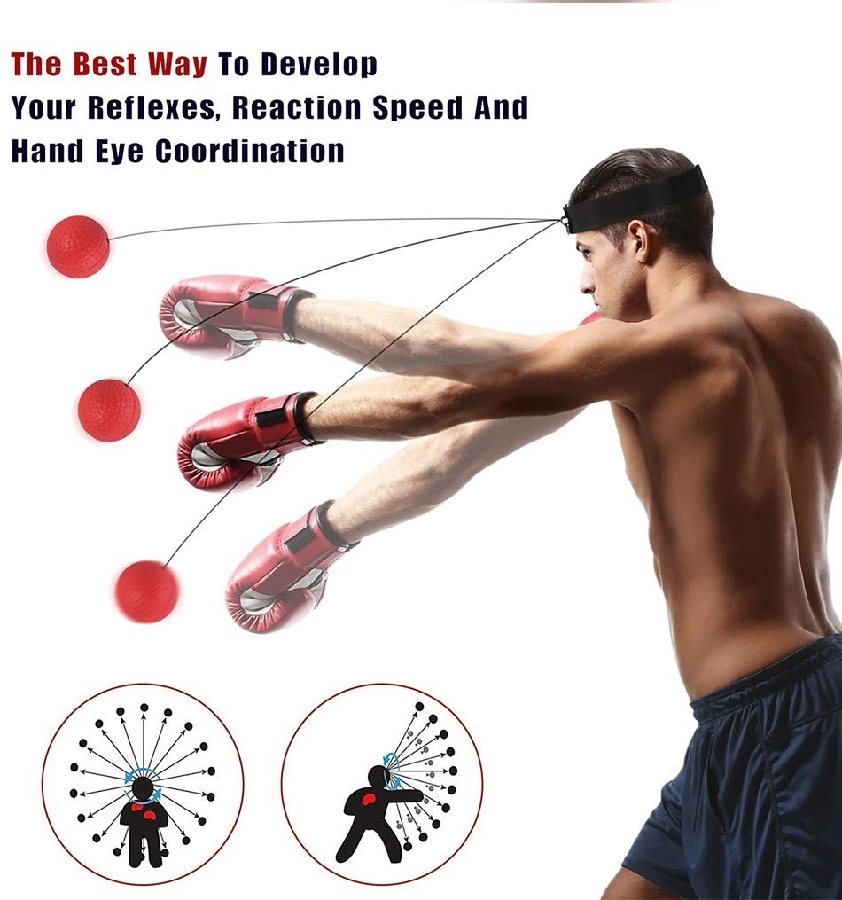 Worthdefence Kick Boxing Reflex Ball with Head Band Fighting Speed ...