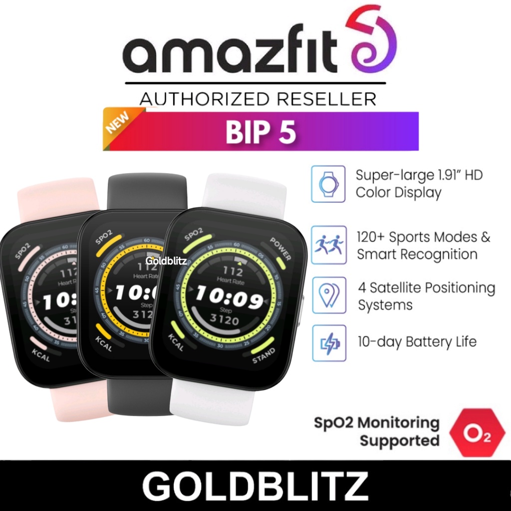 Amazfit Bip 5 1.91" HD Colour Touch Screen GPS Sport Smartwatch Bip5 ...