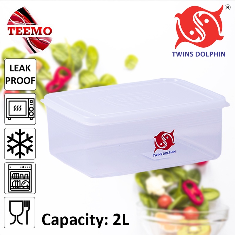 Teemo Twins Dolphin 2L PP Food Grade Microwave & Freezer Safe Multi ...