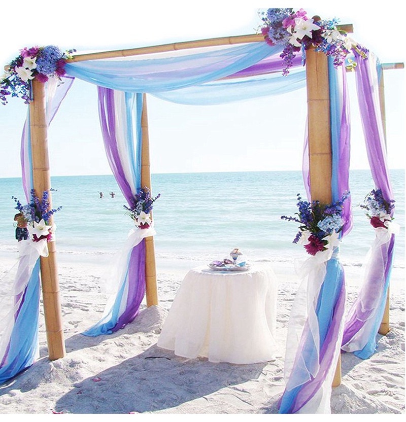 10M Wedding Tulle Clear White Polyester Organza Fabric Curtain Arch ...