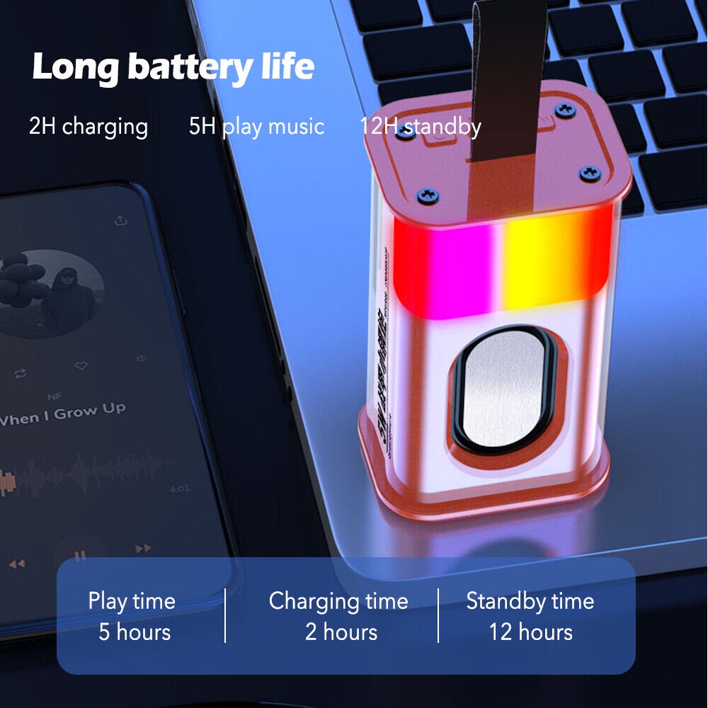 BYZ K07 5W Transparent Mech Bluetooth Speaker w RGB Breathing Light ...