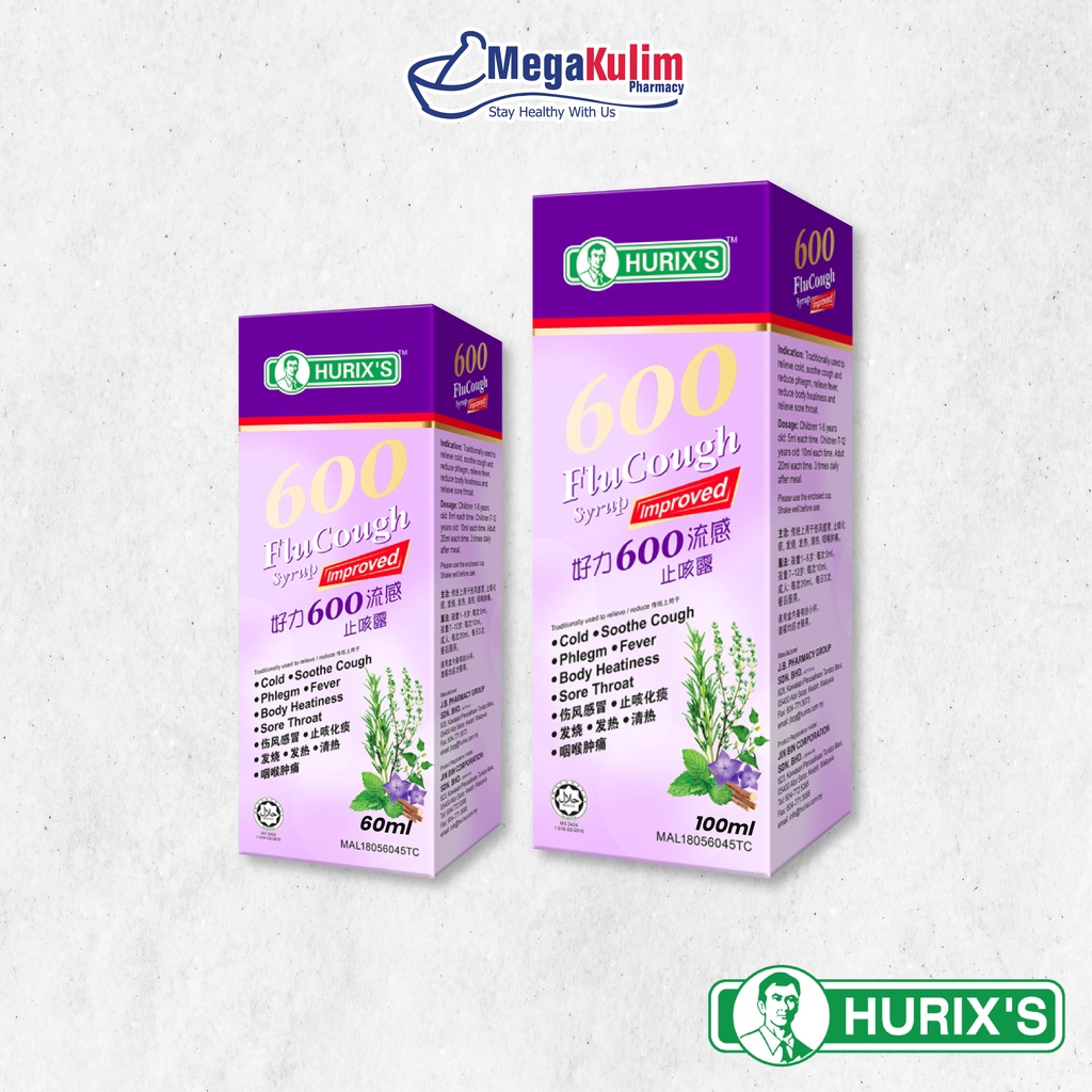 Hurix's 600 FluCough Syrup Improved (60mL / 100mL) | Shopee Malaysia