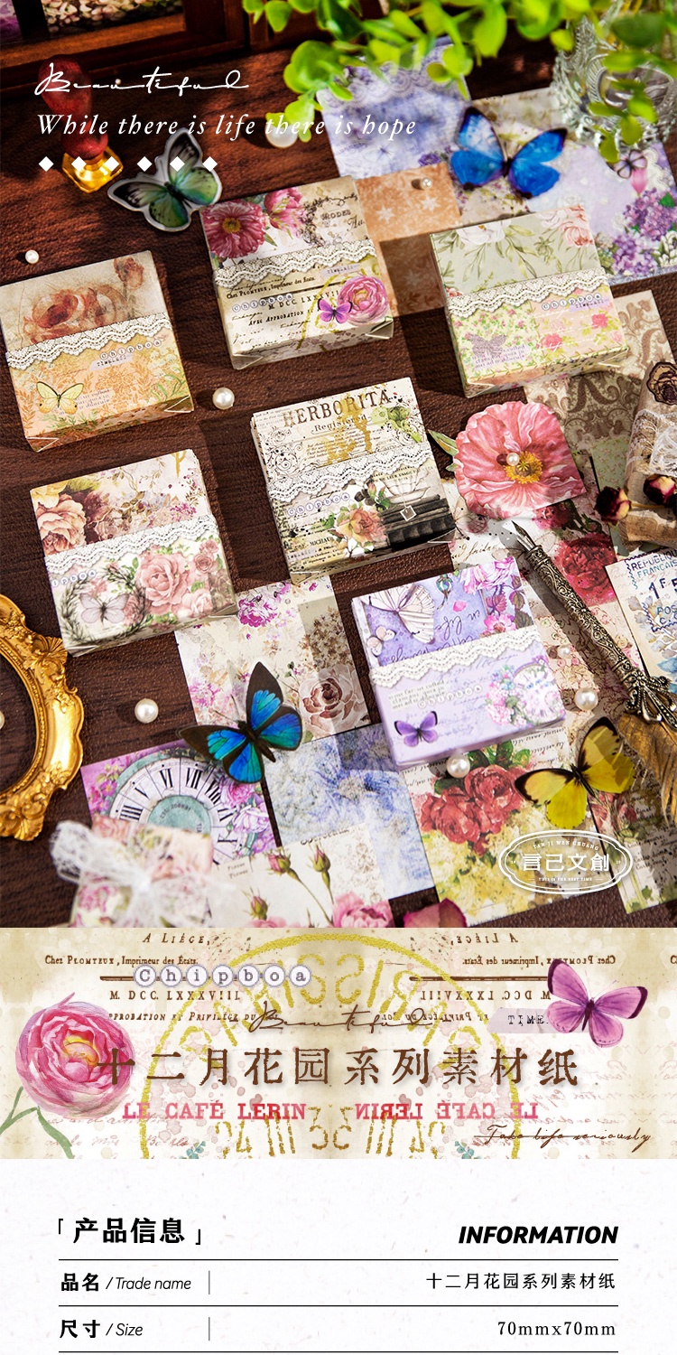 QOUZMO 200 pcs/pack Vintage Junk journaling collage Background paper ...