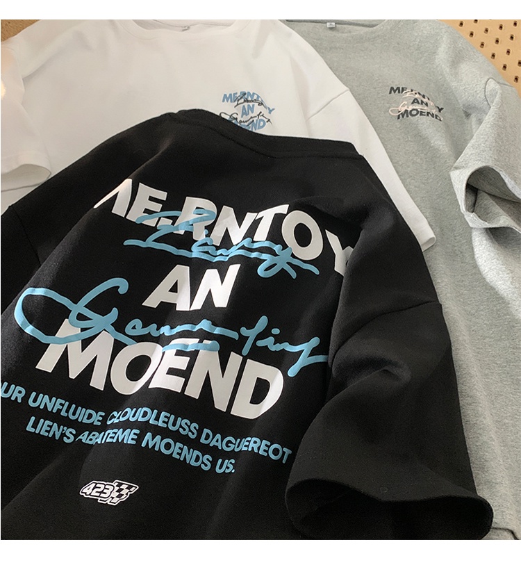 Women T-shirt Letter Print Round Neck Student Shirt Oversize Short-sleeved Summer Woman Tshirt ...