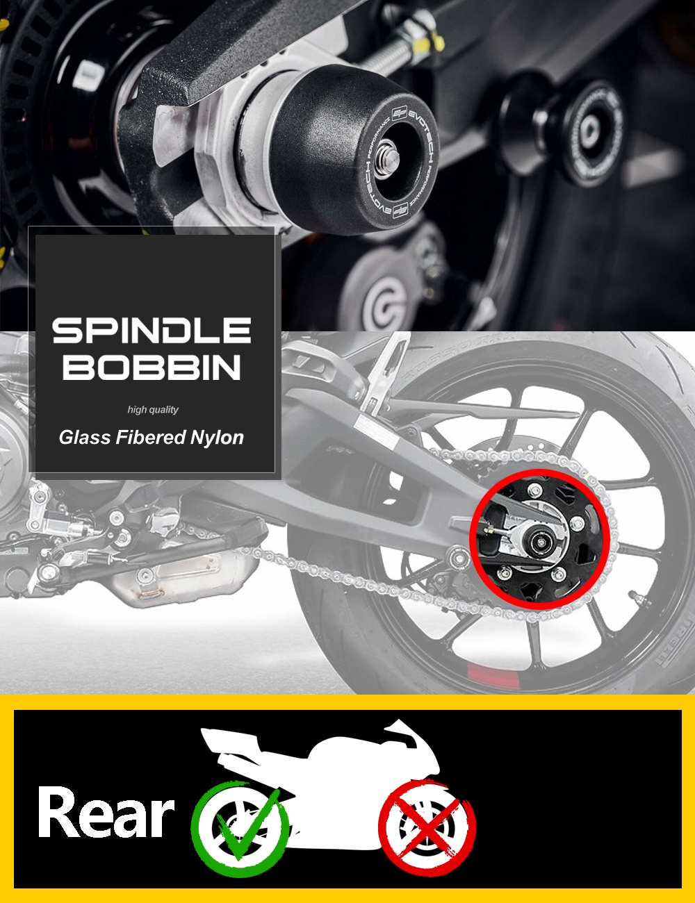 MT-07 Rear Spindle Bobbins Spools Slider Stand for Yamaha MT07 FZ07 ...