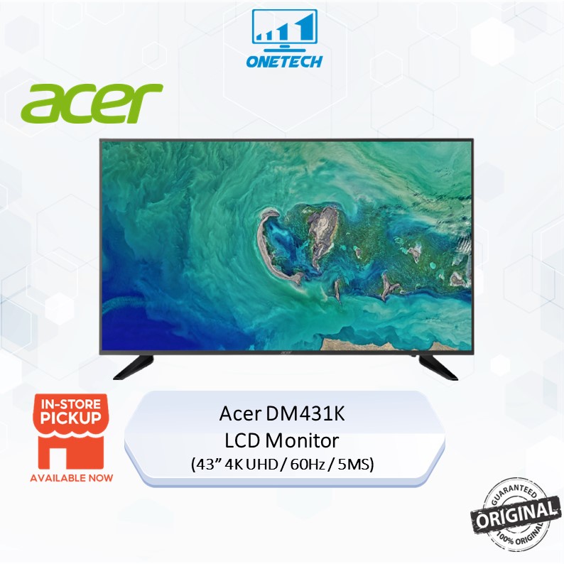 Acer DM431K LCD Monitor (43" 4K UHD / 60Hz / 5MS / Speaker / HDMI / DisplayPort / VGA / 3Y-W ...