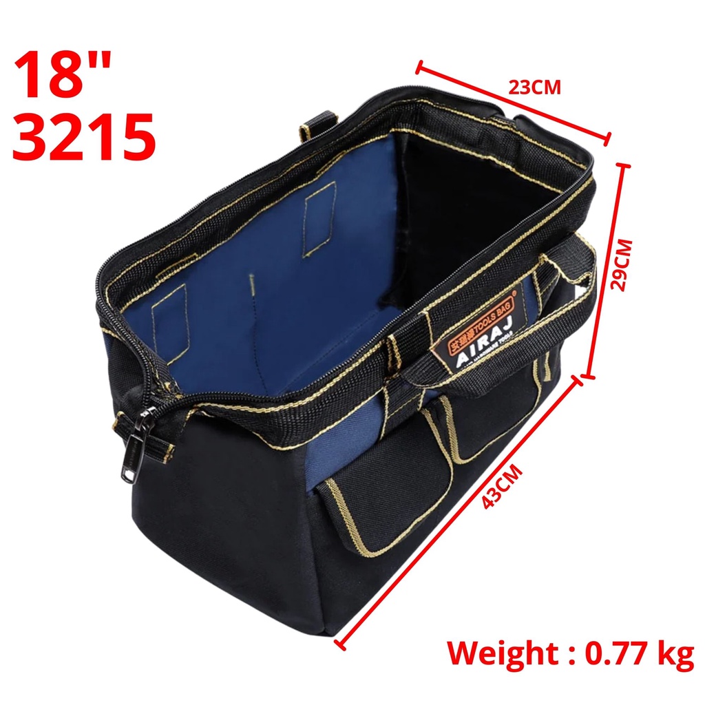 AIRAJ Waterproof Tool Bag Top Wide Neck Tool Bag for Hand/Strength ...