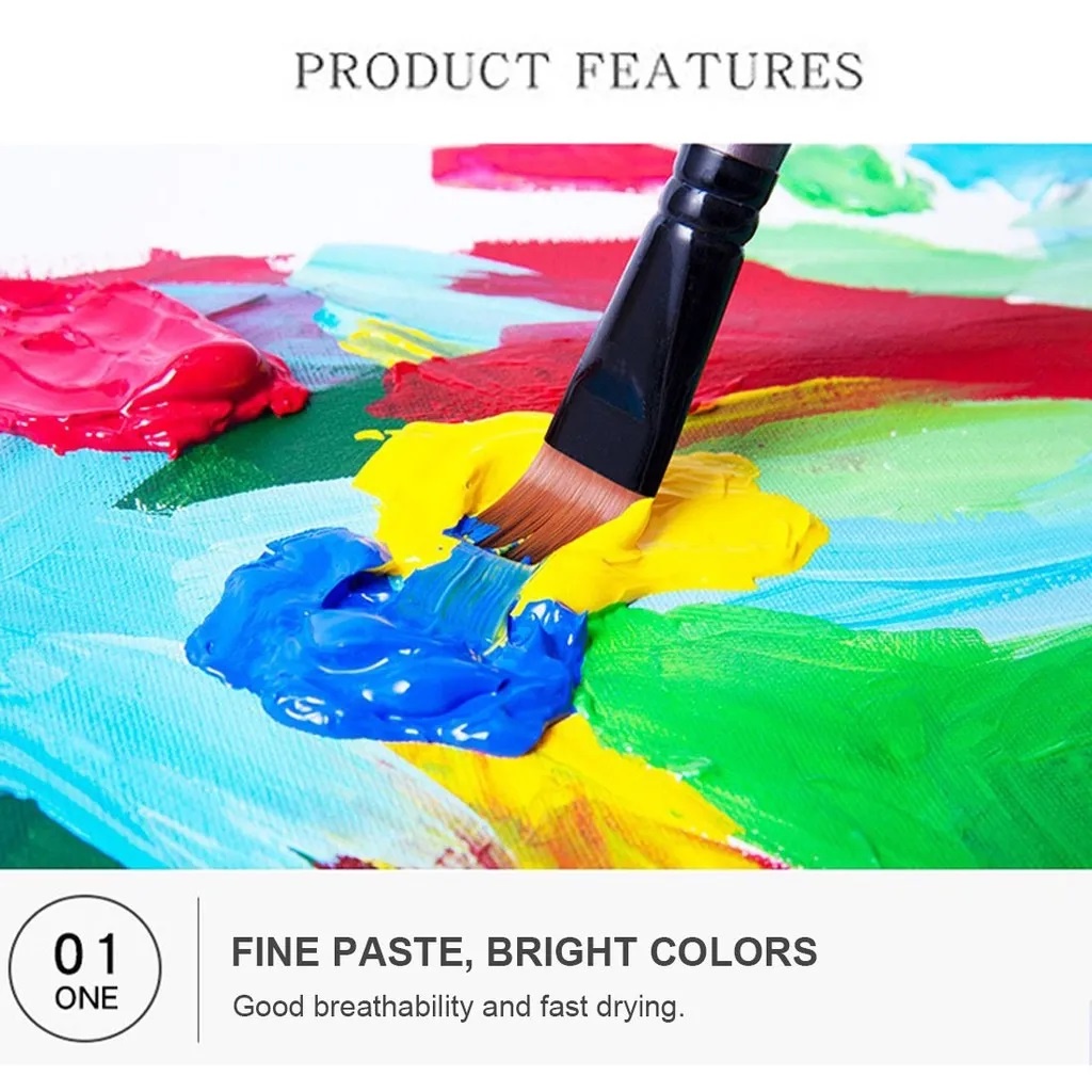 Acrylic Color Paint Set 12ml 12/18/24/36 Colors Artist Drawing Painting ...