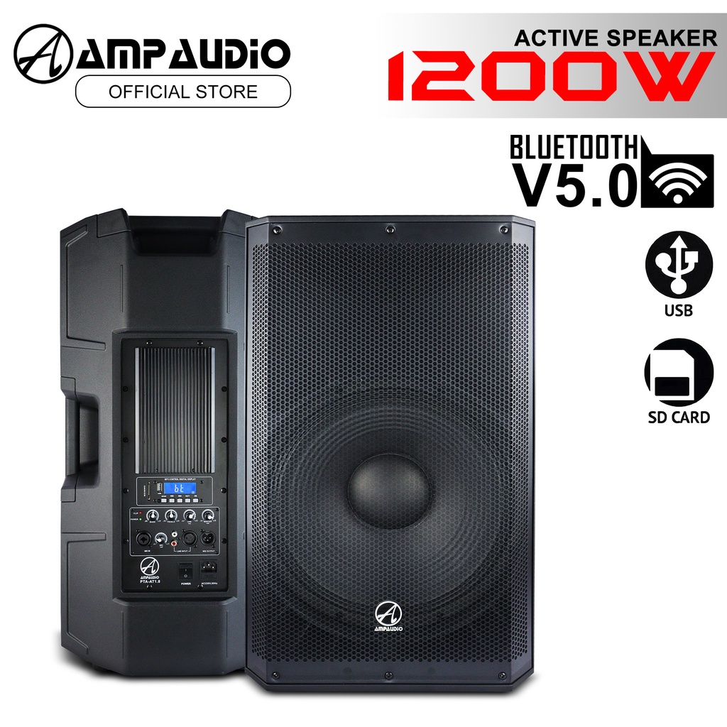 AmpAudio 15 Inch Active Speaker 1200W Active Speaker with Bluetooth ...