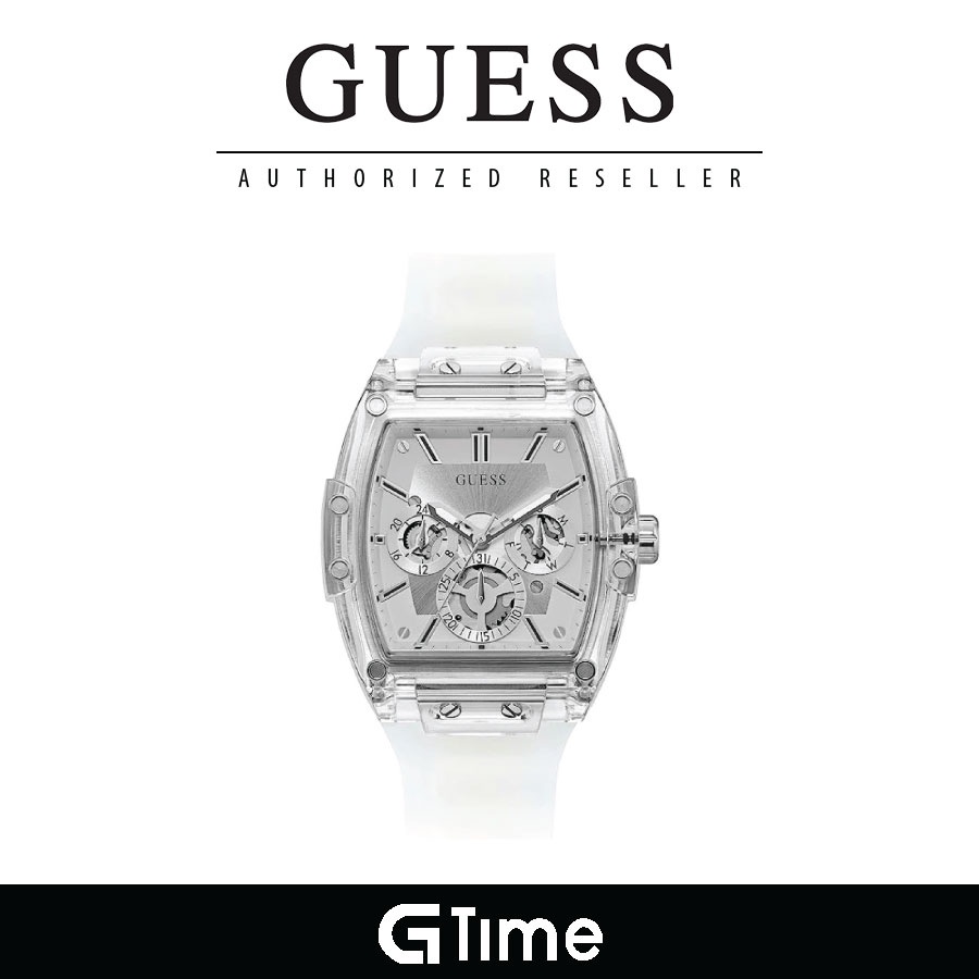 [Official Warranty] Guess GW0203G1 Men's Clear Case Clear Silicone ...