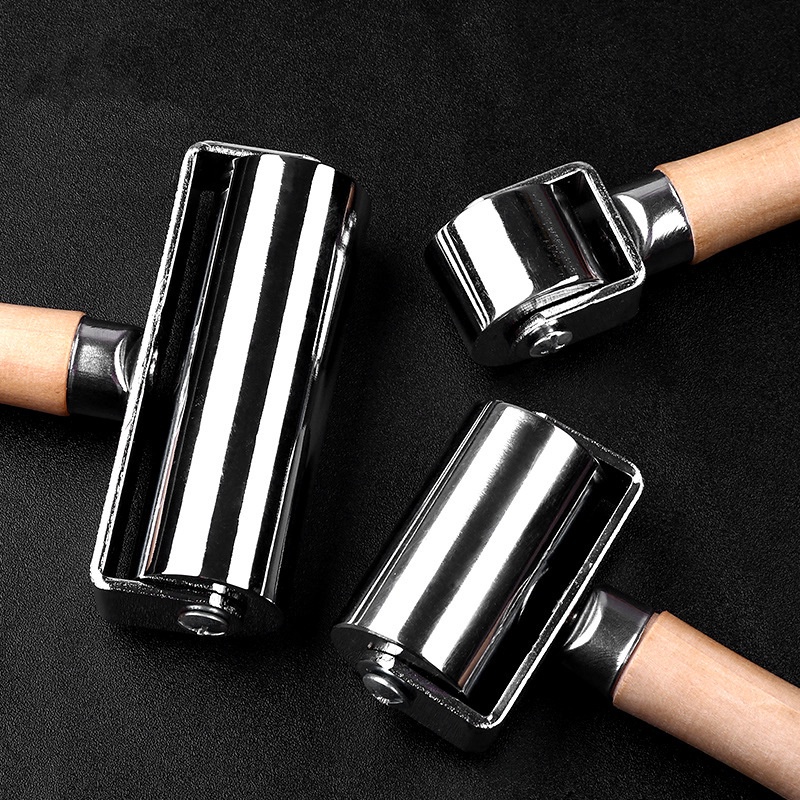 1PC Push Wheel Roller Raw Wood Handle Roller Leather Pressing Tool Dark ...