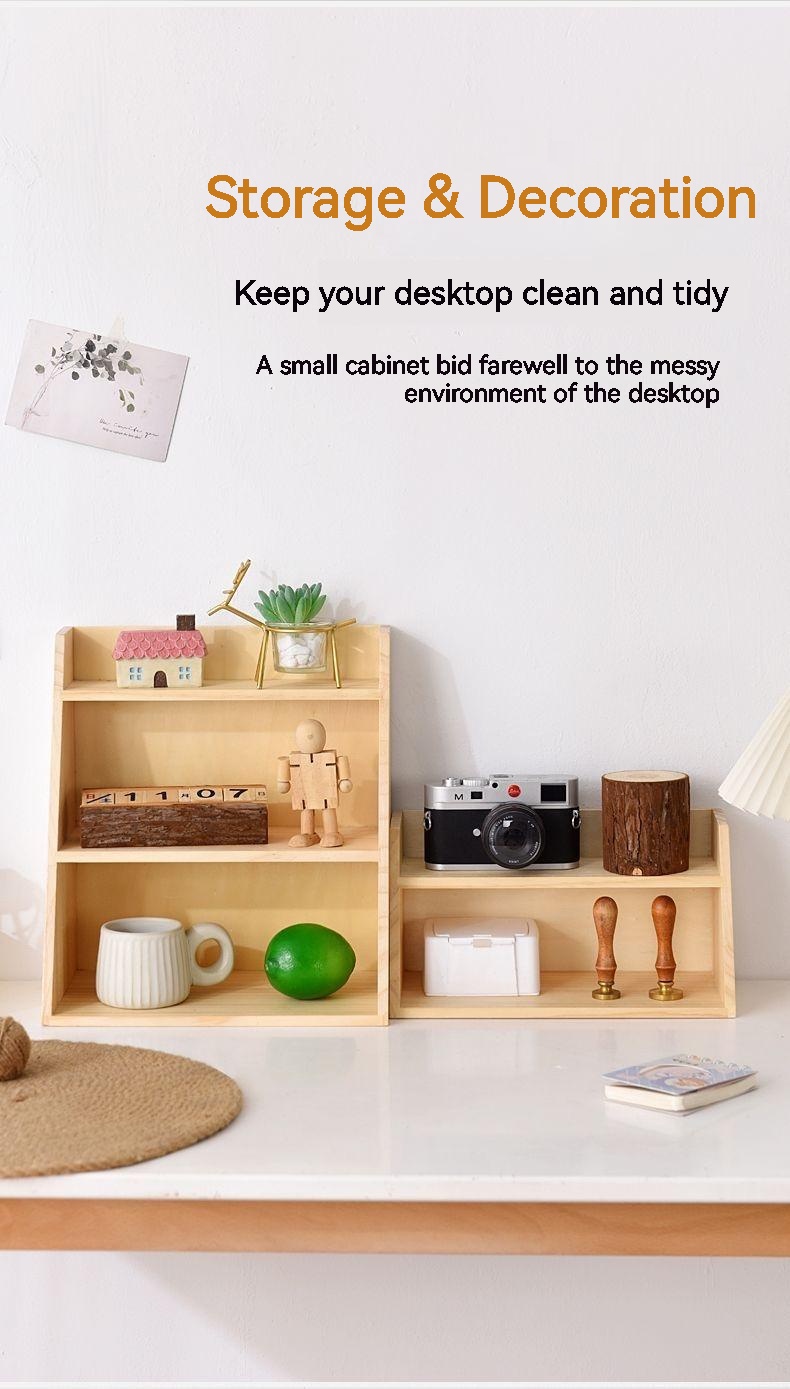 Ready Stock Rak Meja Retro Wood Table Display Rack Shelf Desk Organizer ...
