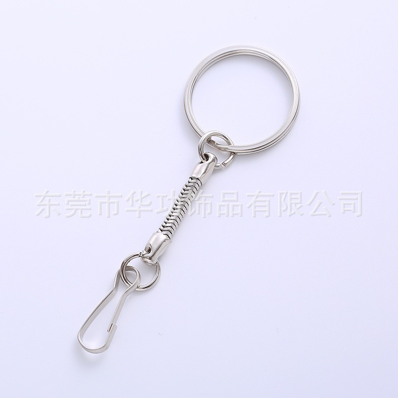 20Pc Keychain+snake Chain Silver Flat Ring+snake Bone Chain Metal ...