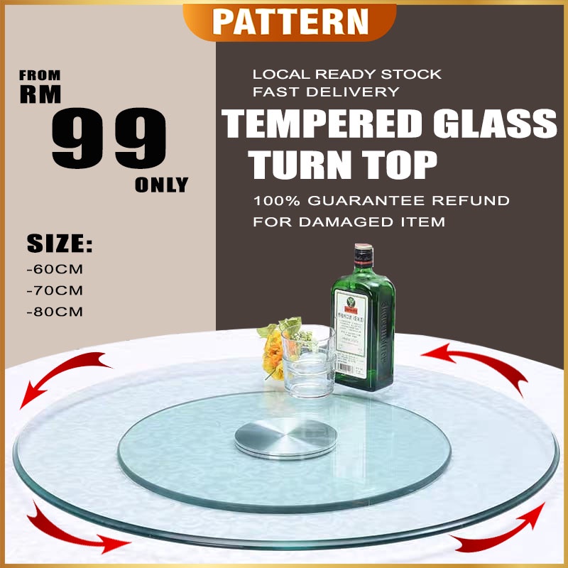 Tempered Glass Rotating Top Table Turn Top Lazy Susan Dining Table Top ...