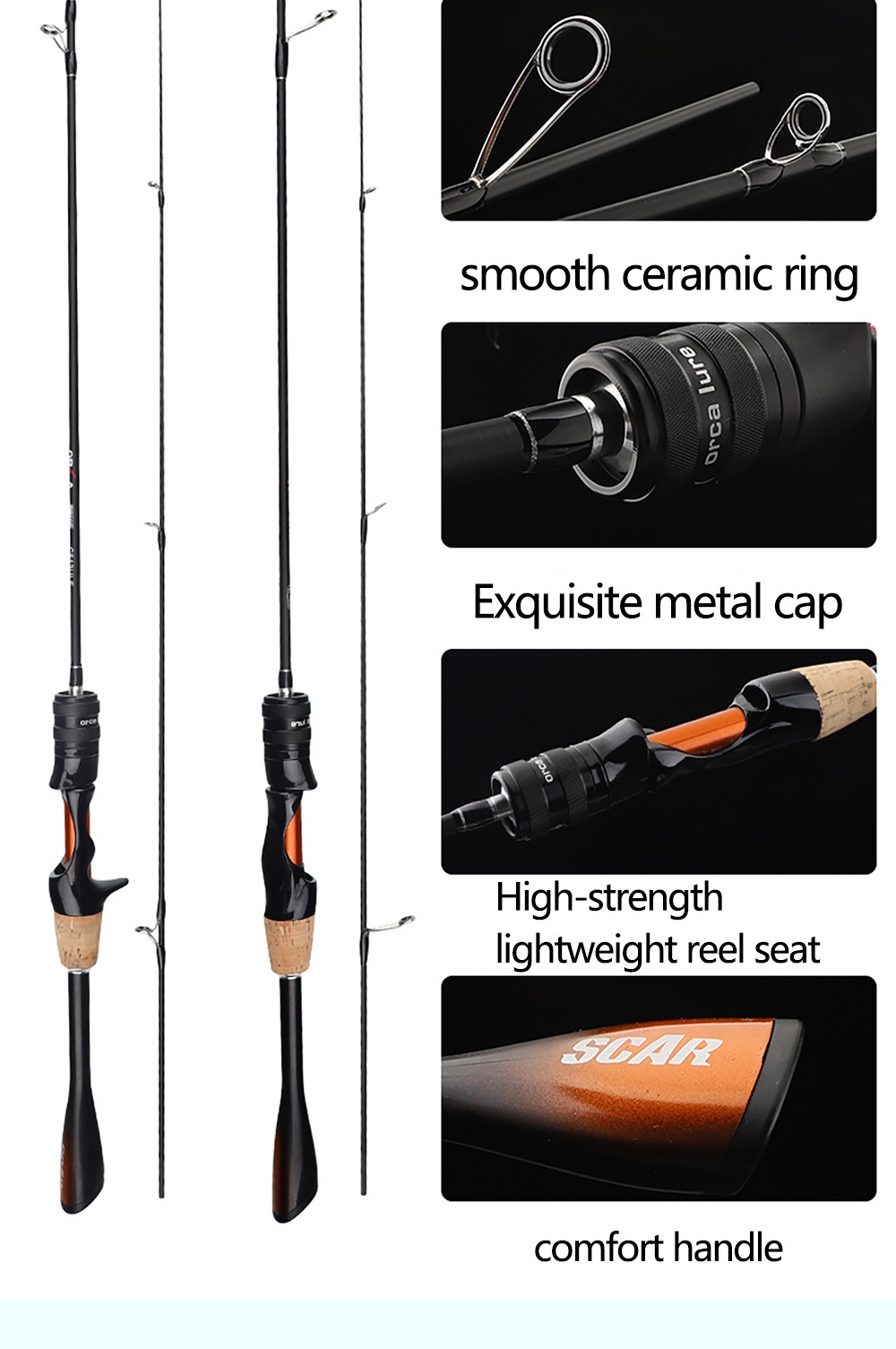 【NYA】1.5M/1.68M/1.8M UL ultra-light Solid Tip Bait Casting/Spinning ...