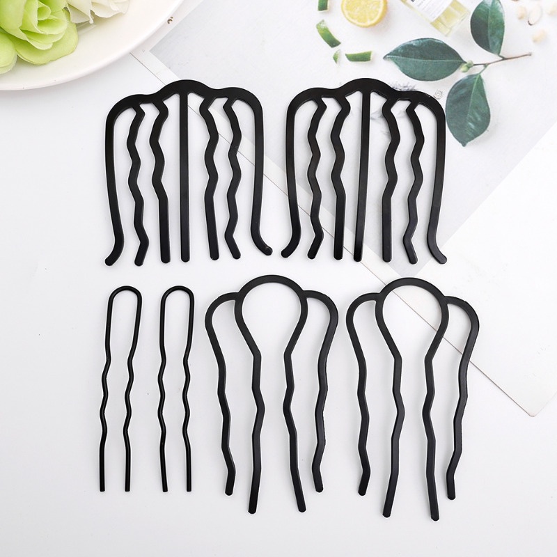 Retro Woven Octagonal Hair Comb / Minimalist Black Clevis Comb / Bride ...