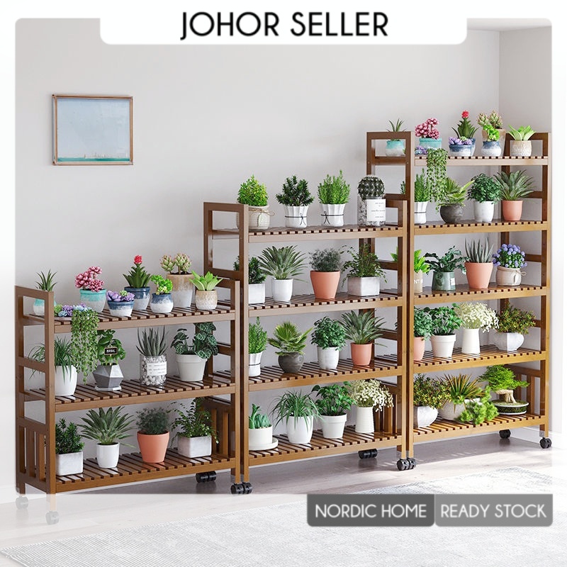 【NordicHome】 Flower Rack Storage Rack Living Room Floor Outdoor Home ...