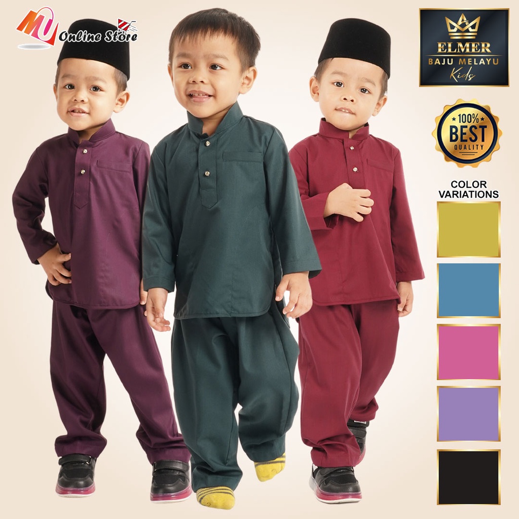 MU SET BAJU MELAYU MODERN SLIM FIT KANAK KANAK / BAJU MELAYU SEPASANG ...