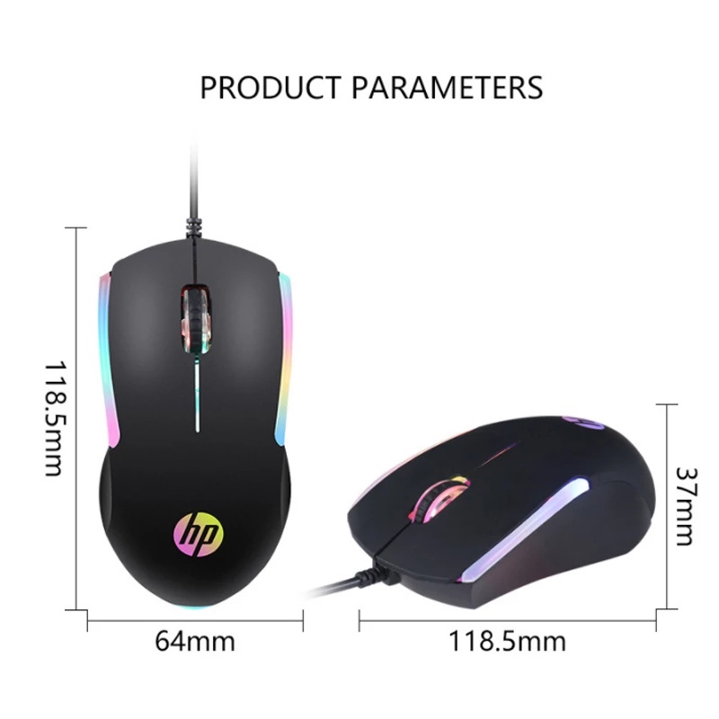 HP Optical Wired USB High-speed Gaming Mouse with LED Light Mouse DPI 1000 Adjustable M160-24h ...