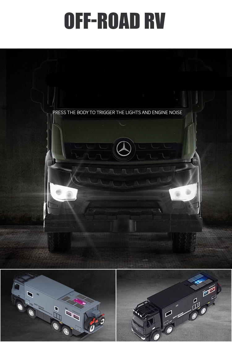1:24 NOMADISMs Arocs Unimog Alloy Motorhome Touring Car Model Diecast ...