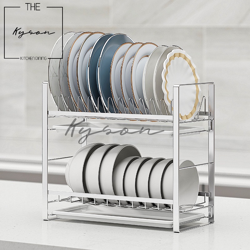 Kyson 304 Stainless Steel Sink Dish Kitchen Storage Rack Rak Dapur ...