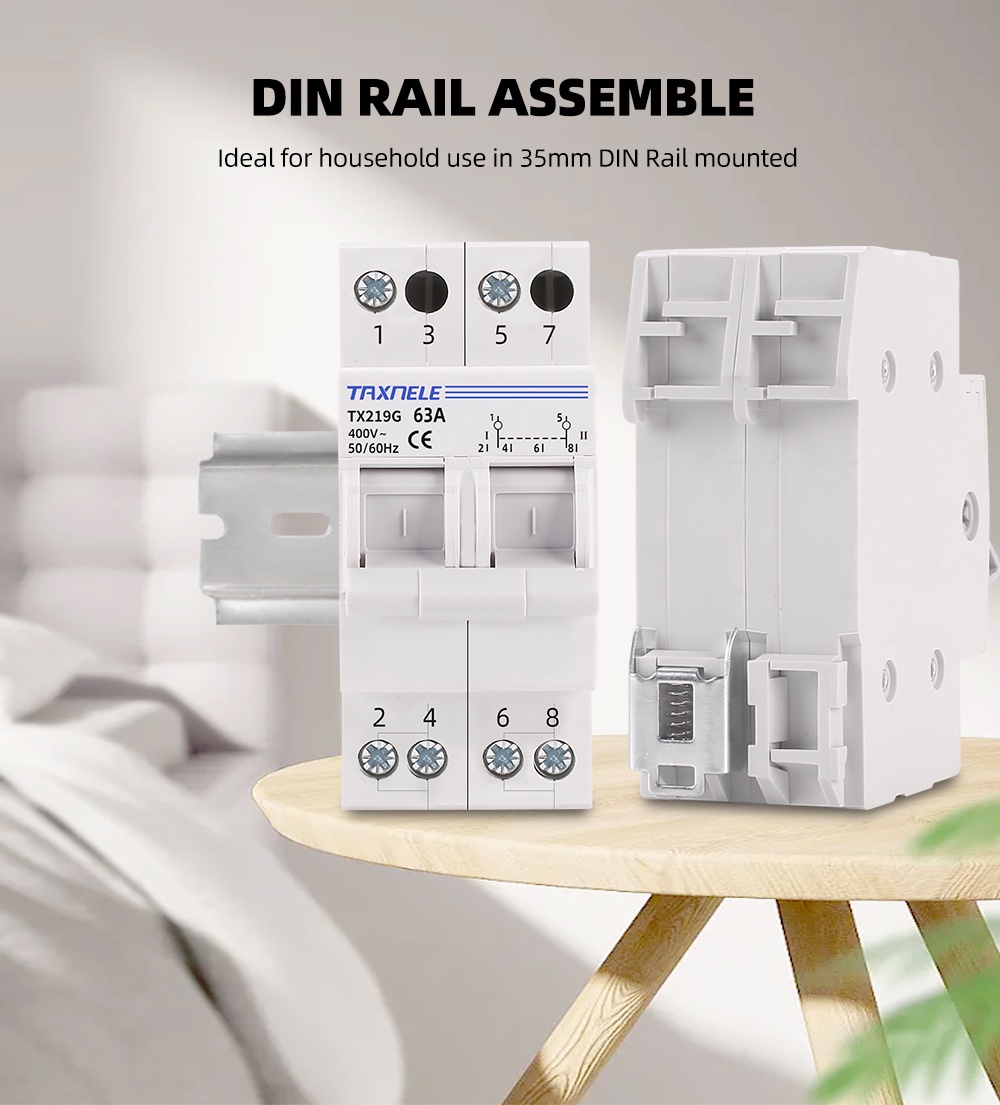 TAXNELE 1P 2P 3P 4P 40A 63A MTS Dual Power Manual Transfer Switch ...