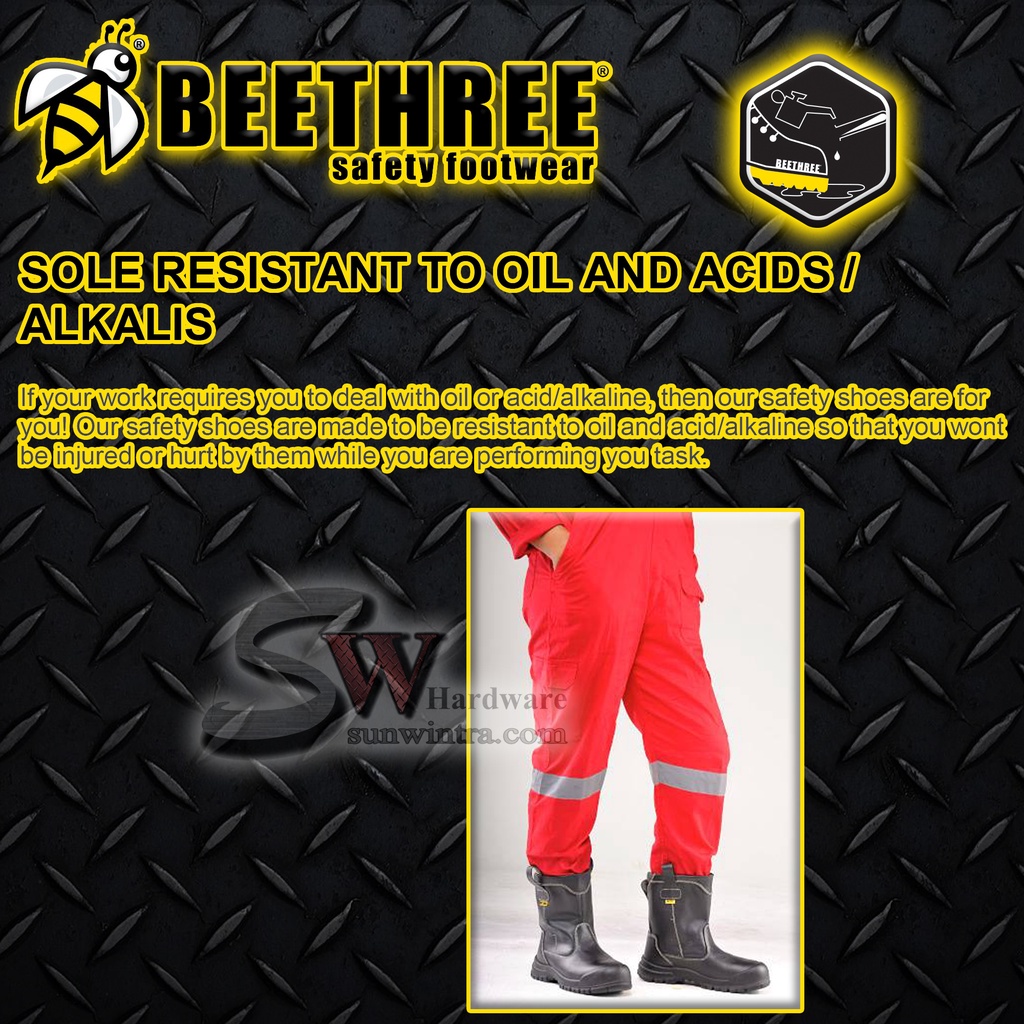 BEETHREE BT8831 4.5INCHES LOW-CUT LACE-UP SAFETY SHOES BT-8831 (Size ...