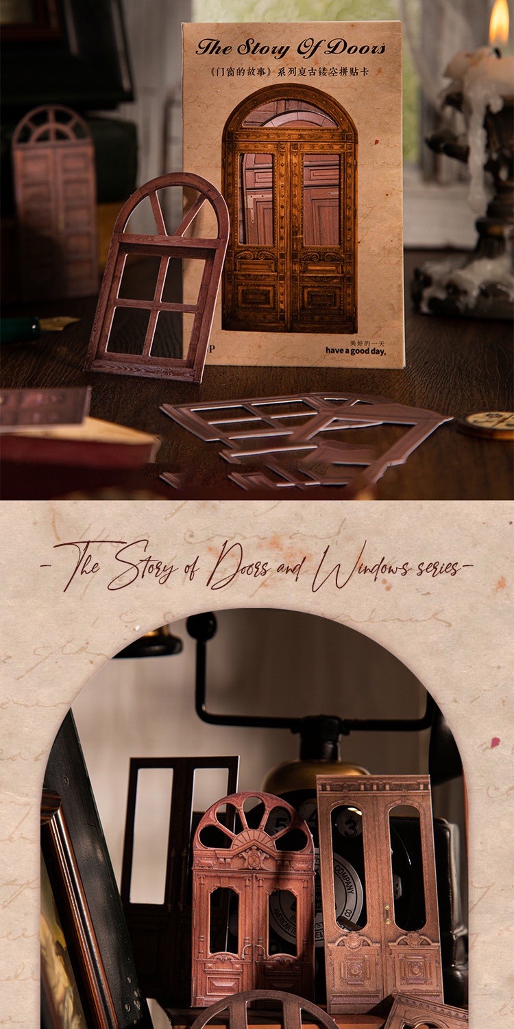 QOUZMO 20pcs/pack antique window hollowed out cardpaper[story series of ...