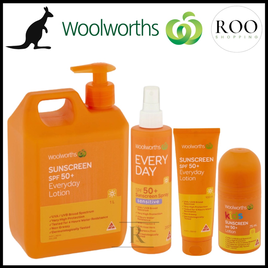 Woolworths Everyday Sunscreen Lotion SPF 50+ 100ml 1L | Shopee Malaysia