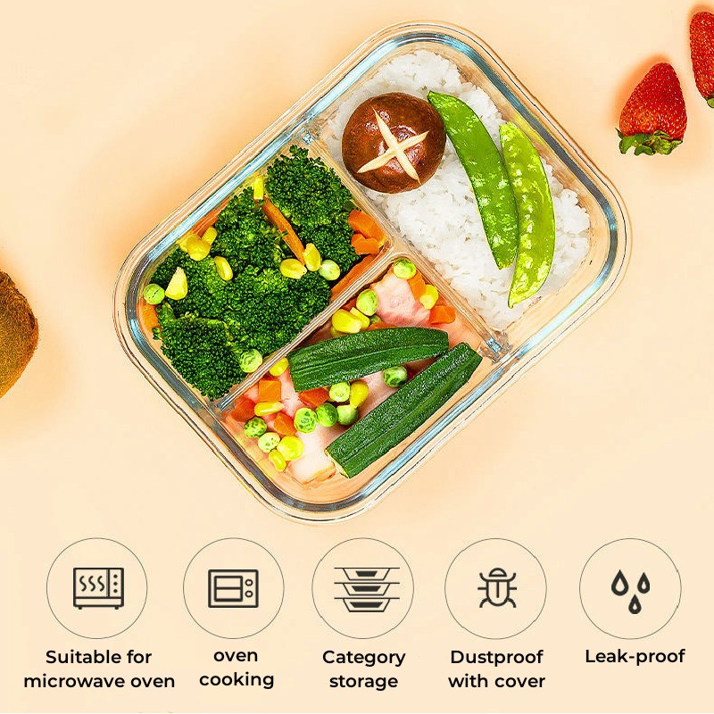 【PLAYFUL】Tupperware Food Container Heat Resistant Glass Microwave ...