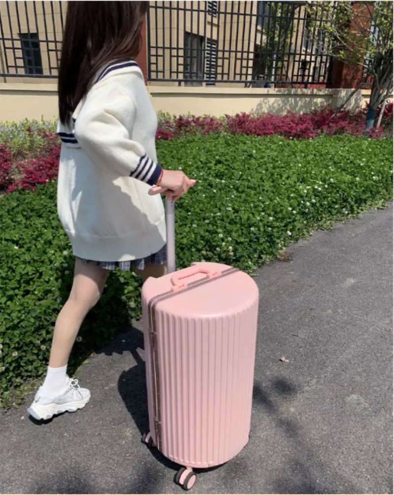 Japanese aluminum luggage quiet universal wheel box personalized round ...