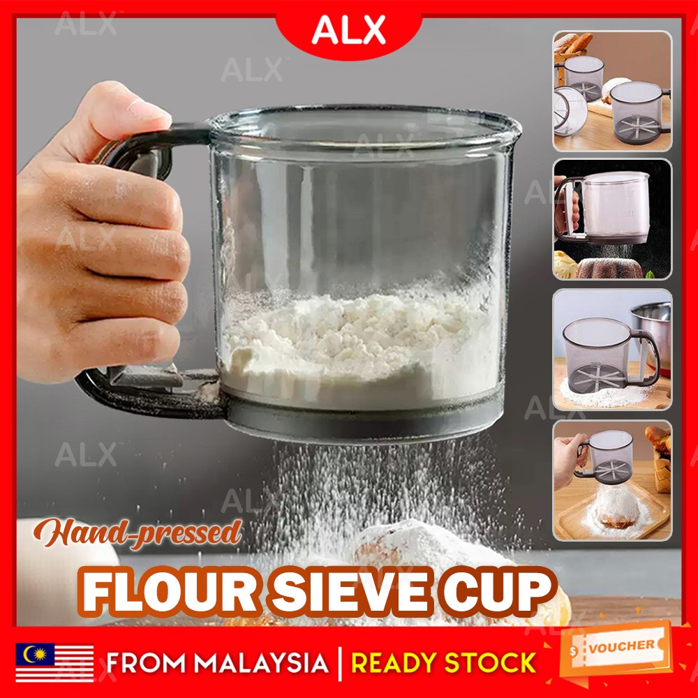 ALX Baking Tool Sieve Cup Flour Sifter Handheld Icing Sugar Mesh Sieve ...