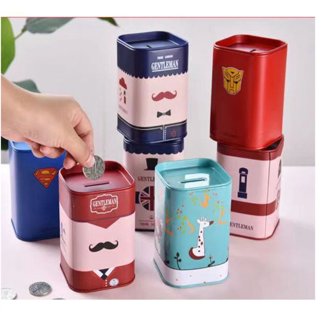 [BSU] Savings Box For Kids Cartoon Design 75g Metal Pen Holder Gift Jar ...